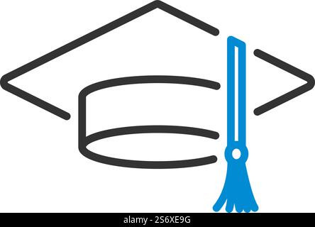 Graduation Cap Icon. Editable Bold Outline With Color Fill Design ...