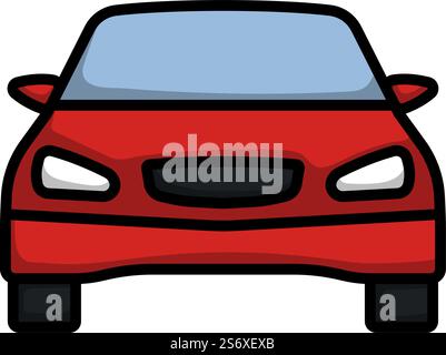 Sedan Car Icon. Editable Bold Outline With Color Fill Design. Vector ...