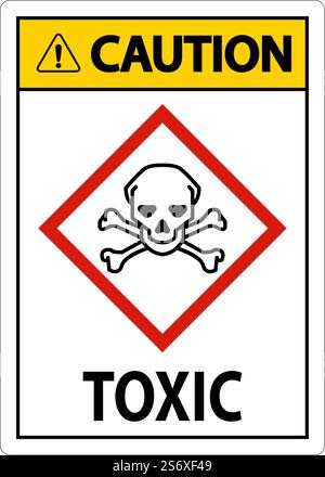 Caution Toxic GHS Sign On White Background Stock Vector Image & Art - Alamy