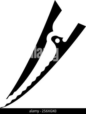 metallic hair pin glyph icon vector illustration Stock Vector Image ...