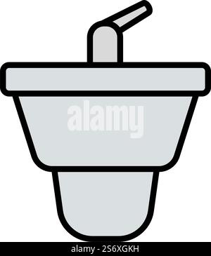 Ceramic bidet icon. Outline ceramic bidet vector icon color flat ...