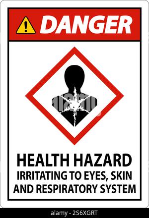 Danger Health Hazard GHS Sign On White Background Stock Vector Image ...
