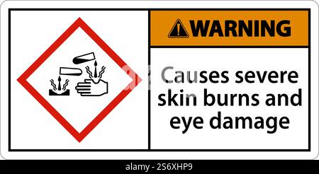 Warning Causes Severe Skin Burns Eye Damage GHS Sign Stock Vector Image ...