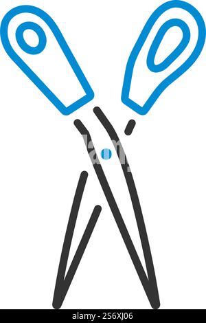 Tailor Scissor Icon. Editable Bold Outline With Color Fill Design ...