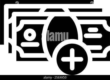 debit on bank account glyph icon vector illustration Stock Vector Image ...