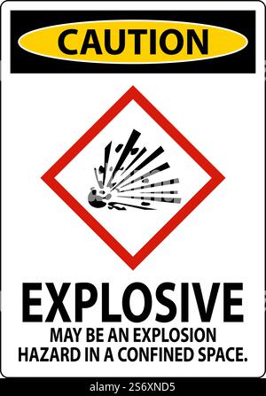 Caution Explosive GHS Sign On White Background Stock Vector Image & Art ...