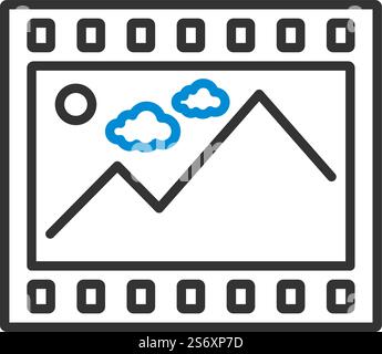 Film Frame Icon. Editable Bold Outline With Color Fill Design. Vector ...