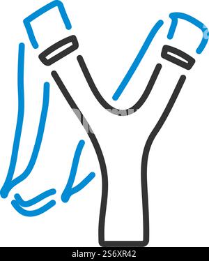 Icon Of Hunting Slingshot. Editable Outline With Color Fill Design ...