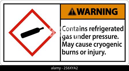Warning Contains Refrigerated Gas Under Pressure GHS Sign Stock Vector ...
