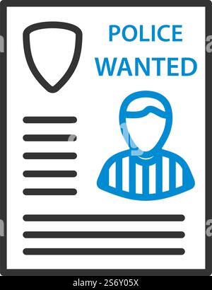 Wanted Poster Icon. Editable Bold Outline With Color Fill Design ...