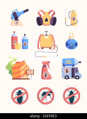 Bugs exterminating. Harmful insect destroying interior air controlling ...