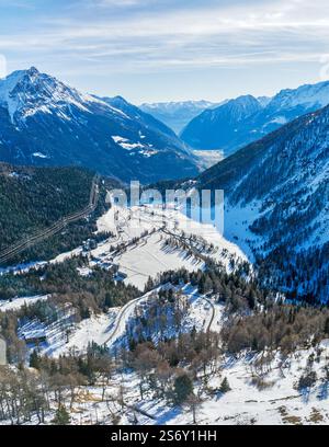 village of poschiavo in the swiss mountains Stock Photo - Alamy