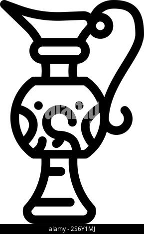 ancient arabic jug for beverage line icon vector illustration Stock ...