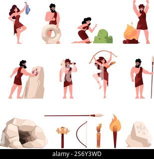 man,stone,mammoth,woman,cave,necklace,flint,primeval,monolith,animal ...