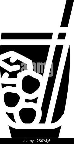 cocktail cherry glyph icon vector illustration Stock Vector Image & Art ...