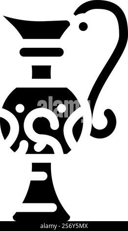 ancient arabic jug for beverage line icon vector illustration Stock ...