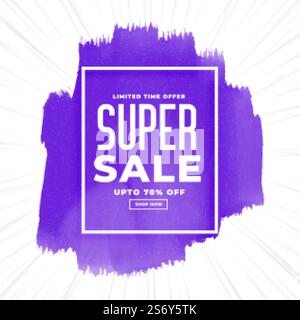 super sale watercolor purple banner design Stock Vector Image & Art - Alamy
