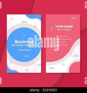 Business Seminar Id Card Template Flat Cartoon Background Vector ...
