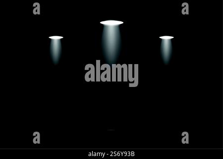 black background with three realistic focus light Stock Vector Image ...
