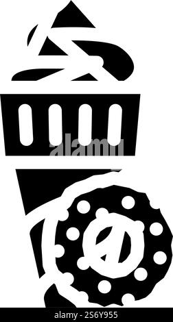 ice cream pineapple glyph icon vector illustration Stock Vector Image ...