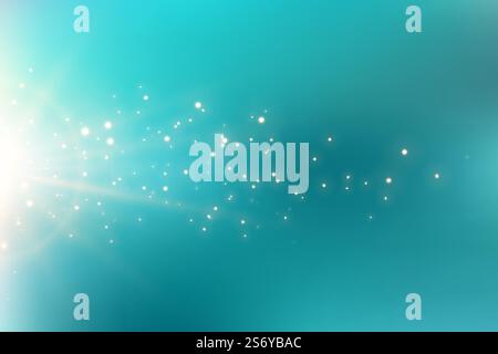 turquoise background with sparkling light flare effect Stock Vector ...
