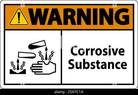 Warning Sign Corrosive Substance On White Background Stock Vector Image ...