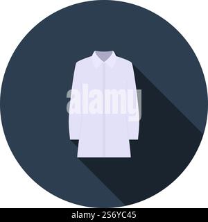 Business Blouse Icon. Flat Circle Stencil Design With Long Shadow ...