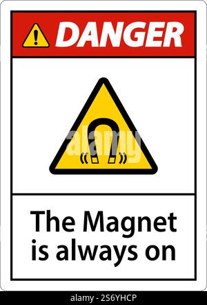Danger magnet is always sign on white background Stock Vector Image ...