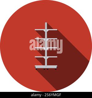 Supermarket Showcase Icon. Flat Circle Stencil Design With Long Shadow ...