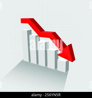 stock market decline downfall red falling arrow Stock Vector Image ...