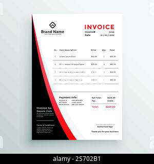 stylish red theme invoice template Stock Vector Image & Art - Alamy