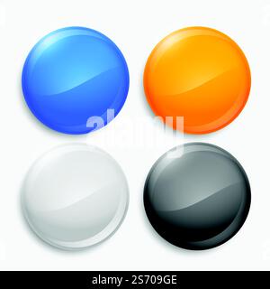 four empty shiny circular buttons set design Stock Vector Image & Art - Alamy