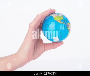 The world globe at your childs fingertips Stock Photo - Alamy