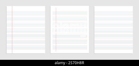 four line english paper sheet of notebook Stock Vector Image & Art - Alamy