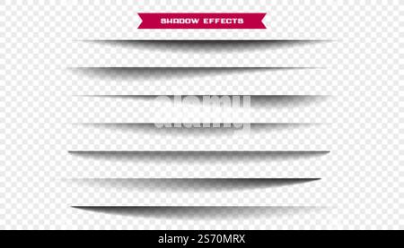 seven realistic wide paper sheet shadows set Stock Vector Image & Art ...
