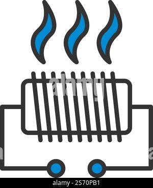 Electrical Heater Icon. Editable Bold Outline With Color Fill Design ...