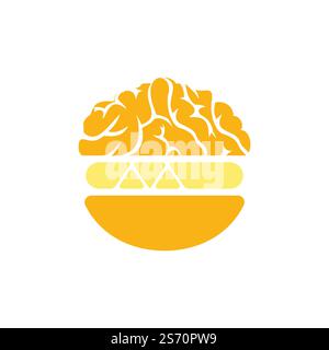 Burger Brain Vector Logo Design Template. Fast Food Cafe Logo Design ...