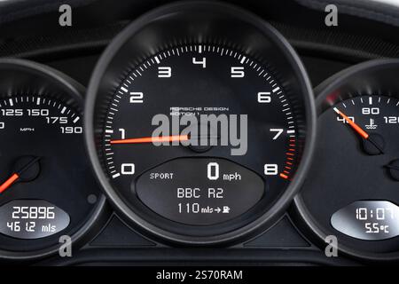 Porsche Design Cayman S Interior Details Stock Photo - Alamy