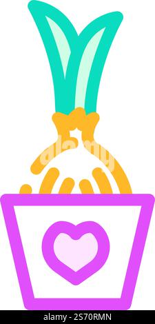 onion pot growing color icon vector illustration Stock Vector Image ...