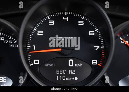 Porsche Design Cayman S Interior Details Stock Photo - Alamy