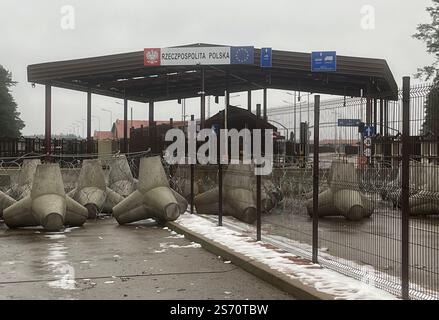 Podlesi, Poland. 16th Jan, 2025. Fortifications at the closed Polish ...