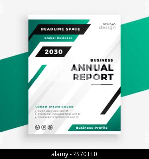 stylish turquoise color business annual report brochure template Stock ...