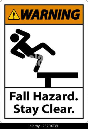 Warning Sign Stay Clear On White Background Stock Vector Image & Art ...