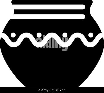 craft clay crockery glyph icon vector illustration Stock Vector Image ...