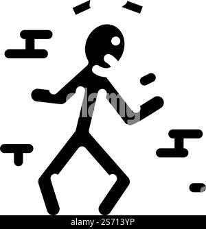 brick blow head accident glyph icon vector illustration Stock Vector ...