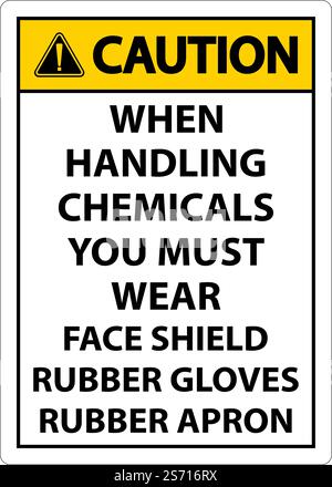 Caution Handling Chemicals Sign On White Background Stock Vector Image ...