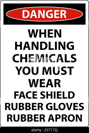 Danger Handling Chemicals Sign On White Background Stock Vector Image ...
