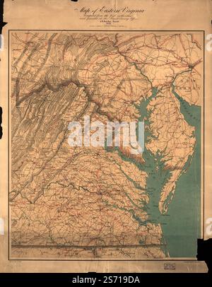 Map of eastern Virginia 1862 by Nicholson W. L Stock Photo - Alamy