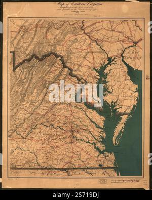 Map of eastern Virginia 1862 by Nicholson W. L Stock Photo - Alamy