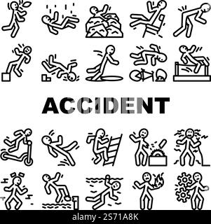 accident injury man person icons set vector Stock Vector Image & Art ...